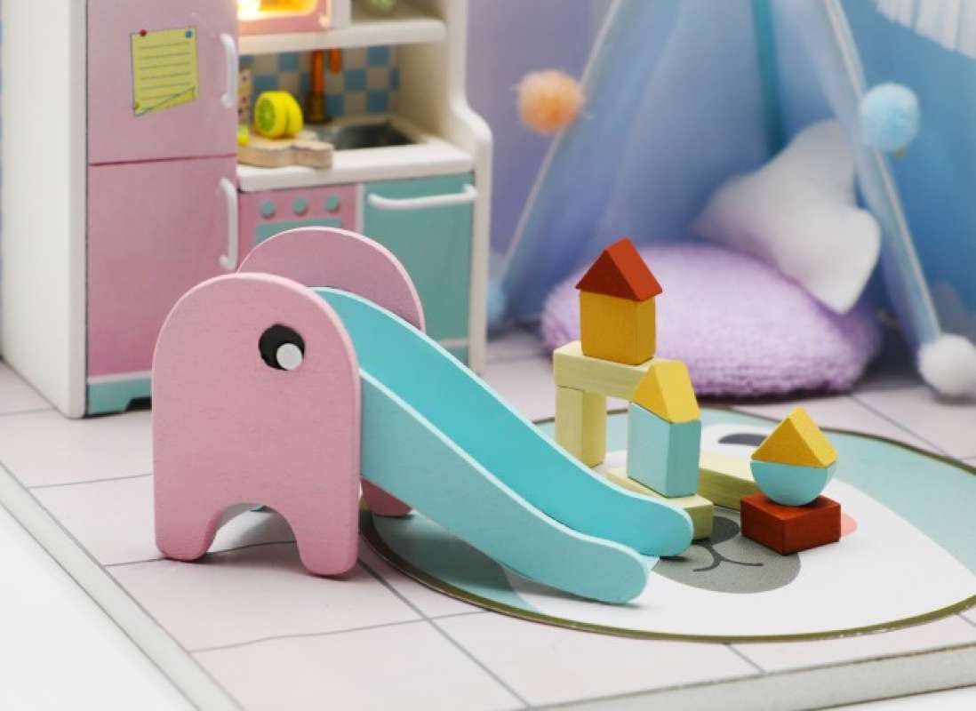 Promo Diy Miniature Miniatur Doll House Rumah Boneka Rainbow Playground ...