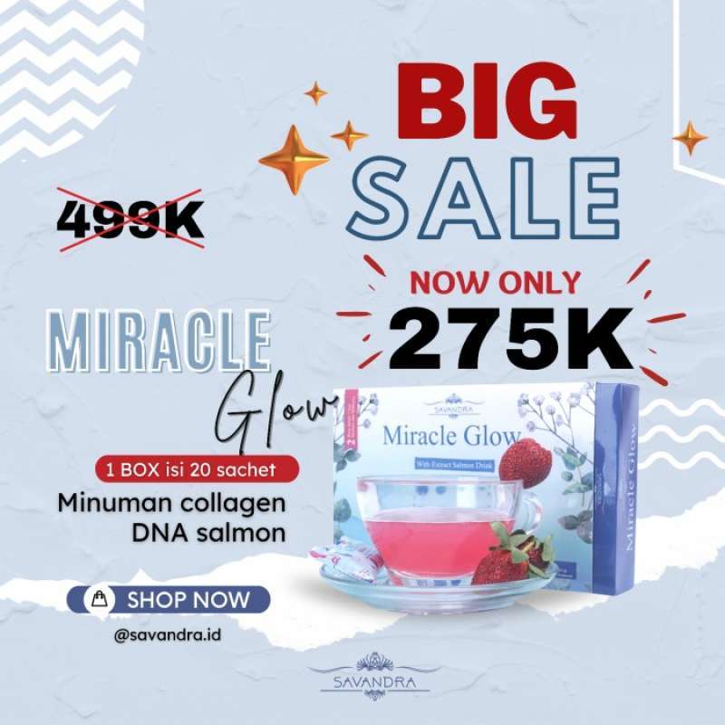 Promo Savandra Miracle Glow Minuman Collagen With Salmon Kolagen Drink ...