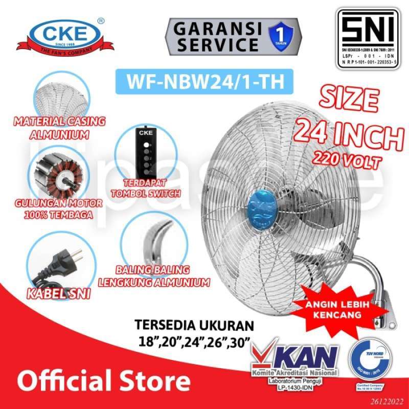 Promo Cke Wall Fan Nbw 24 Inch Kipas Angin Dinding Industri Terlaris ...