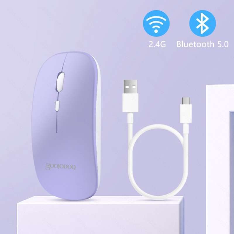 Jual Goojodoq Dual Mode 2.4ghz Wireless Bluetooth 2 In 1 Cordless Mouse - Ungu Di Seller Jete ...