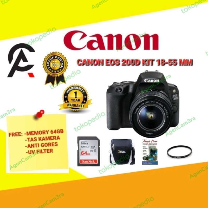 Promo Canon Eos 200d Kit 18-55 Mm / Canon 200d Kit Diskon 23% Di Seller ...