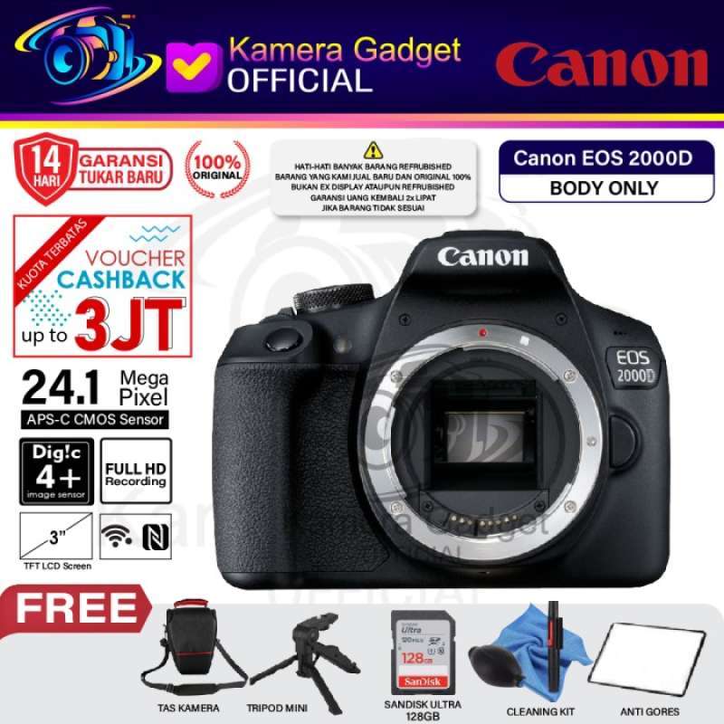 Promo Canon Eos 2000d Kit 18-55mm Iii Dslr Diskon 23% Di Seller Ryoma ...
