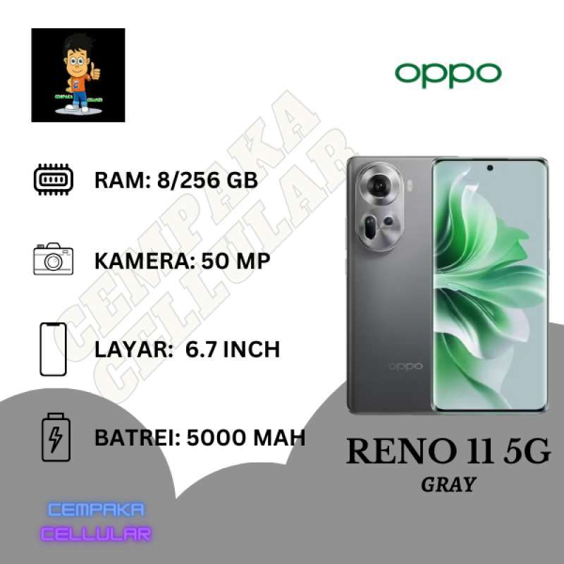 Jual Oppo Reno 11 5g 8/256 Gb - Gray Di Seller Cempaka Cellular ...