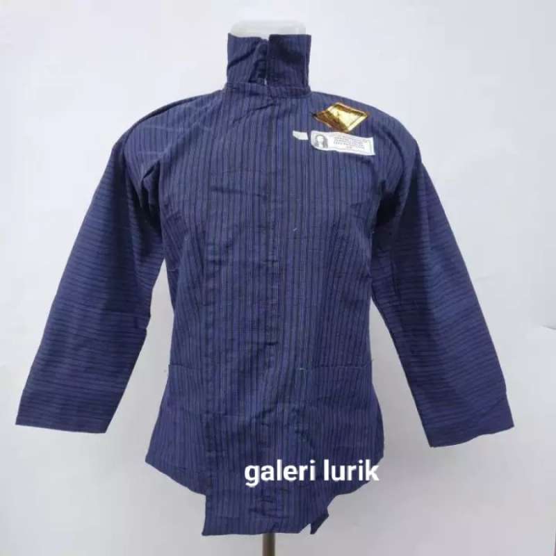 Jual Baju Surjan Pria Lurik Biru|baju Lurik|surjan Pria| Baju Adat Jawa ...