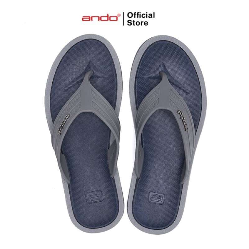 Jual Ando Official Sandal Jepit Booster Pria Dewasa - Navy/abu-abu - 39 ...