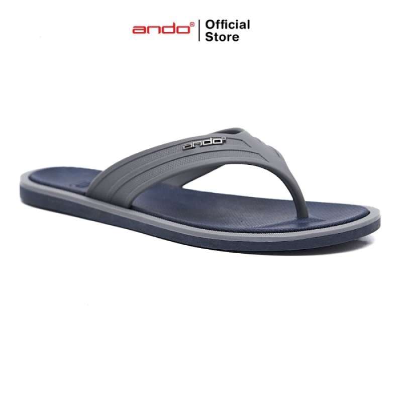 Jual Ando Official Sandal Jepit Booster Pria Dewasa - Navy/abu-abu - 39 ...