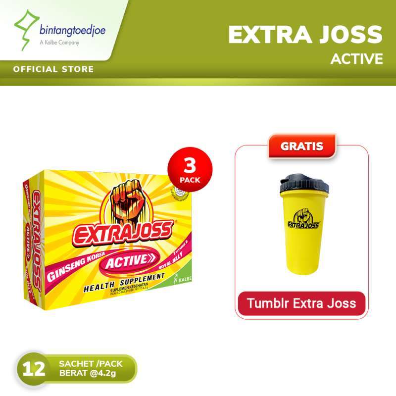 Jual Extra Joss Active 3 Pack (36 Sachet) Free Tumblr Di Seller Bintang Toedjoe Official Store ...