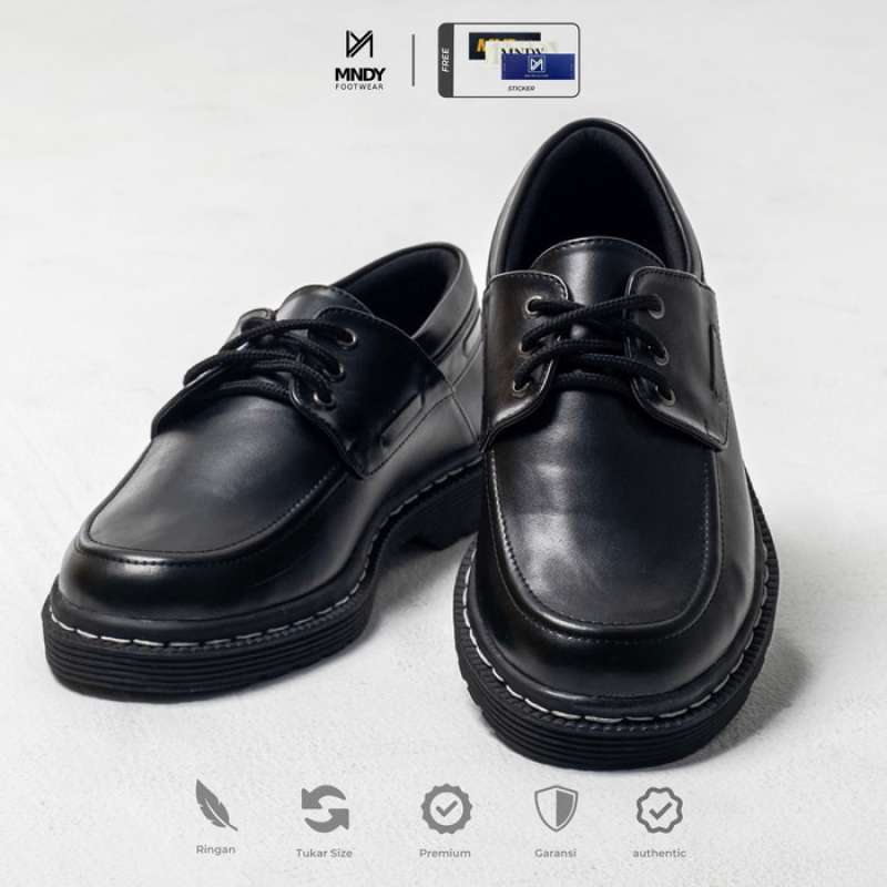 Jual Mndy Official - Oslan Black - Sepatu Pantofel Docmart Hitam Pria ...