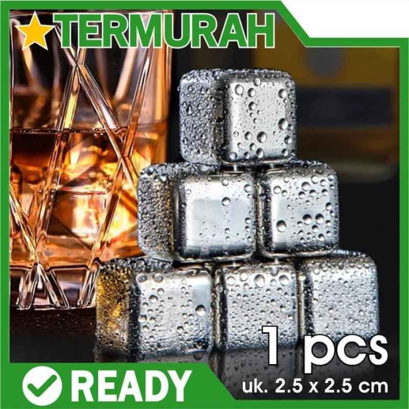 Jual Food Grade Es Batu Stainless Steel Ice Cube Cubes Reusable Pakai ...