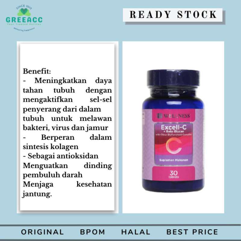 Promo Wellness Excell-c + Betaglucan Vitamin Excel C 30 Tablets Diskon ...