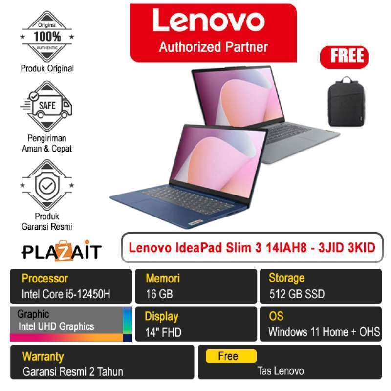Jual Lenovo Ideapad Slim 3 14iah8 - 3jid 3kid /intel Core I5-12450h ...