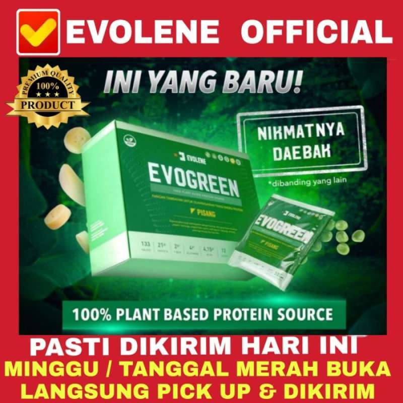 Promo Evogreen 1 Box Isi 12 By Evolene Bpom Vegan Protein Evo Green ...
