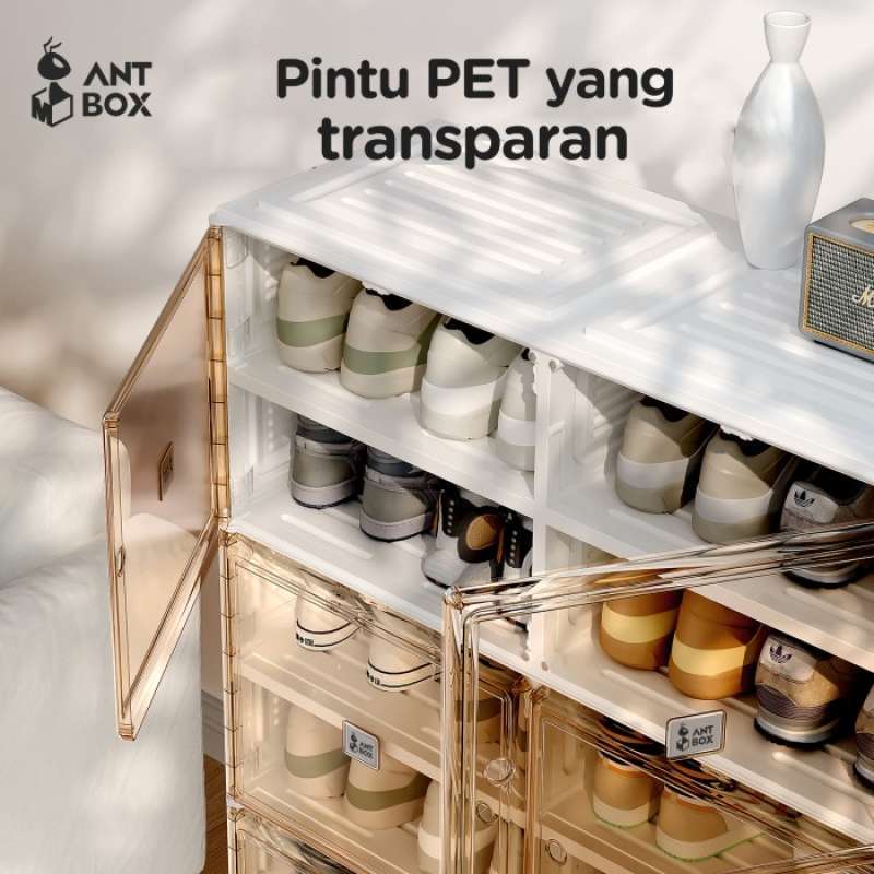 Jual Antbox Lemari Sepatu Tertutup Untuk 16-40 Pasang Sepatu Mudah Dirakit - 2 Baris 8pcs Di ...