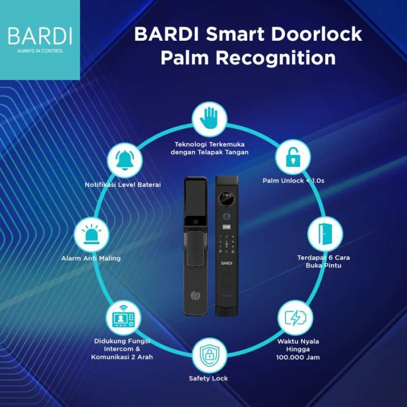Promo Bardi Smart Door Lock With Palm Recognition | Handle Gagang Pintu ...