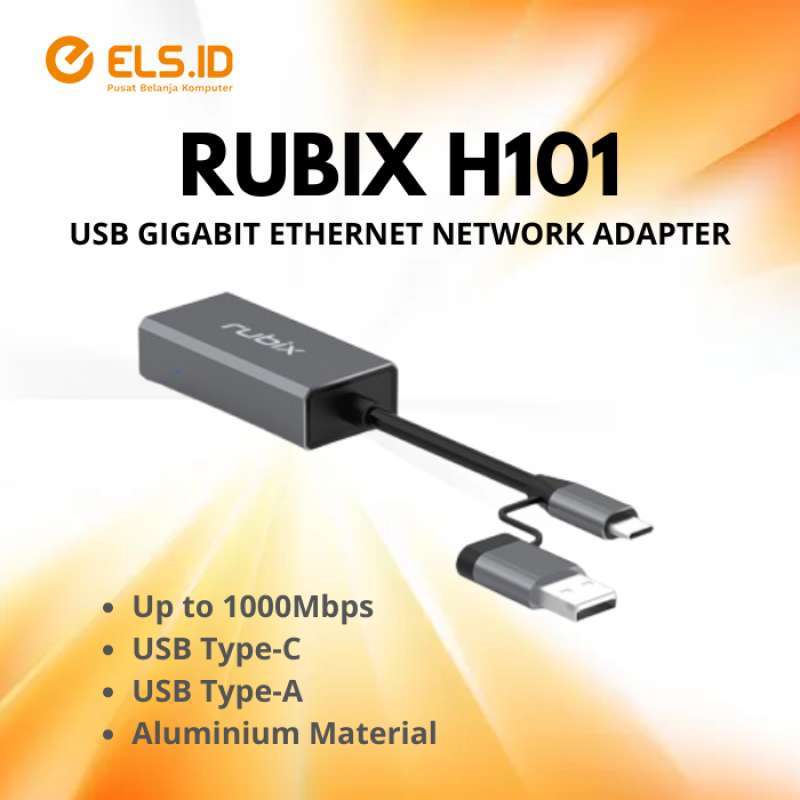 Jual Usb Hub Digital Alliance Rubix H101 Ethernet Adaptor Gigabit Lan Type-a + Type-c To Rj45 ...