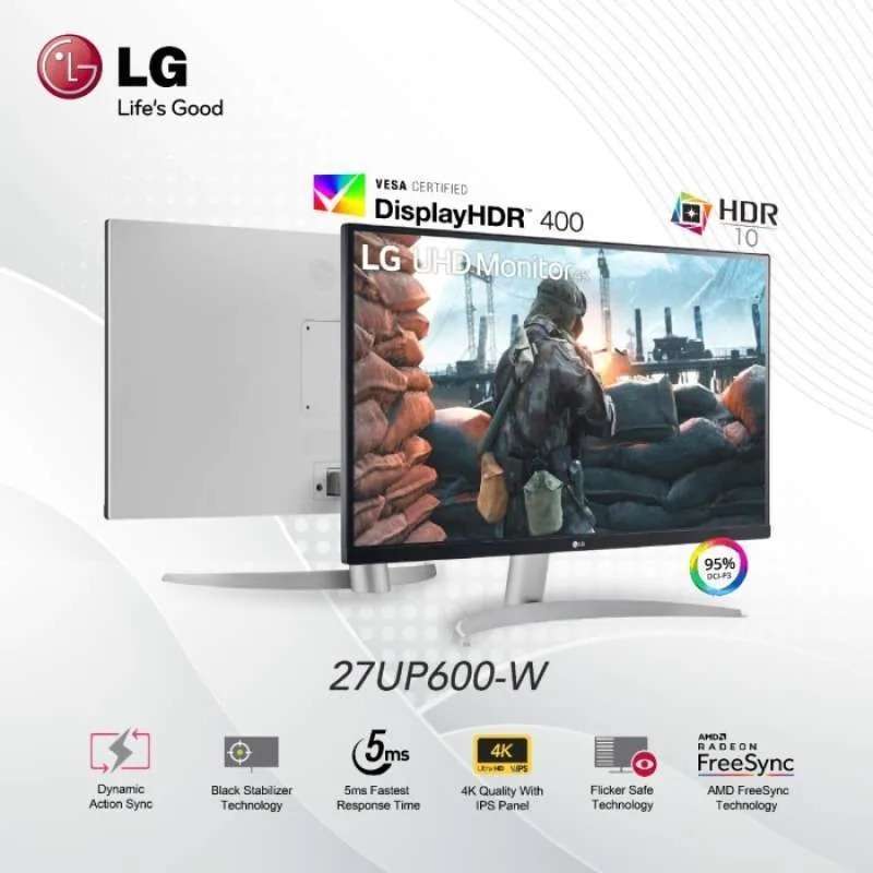 Jual Monitor Led Lg 27up600 White (27/4k/ips/60hz/2xhdmi/dp/hdr10 ...
