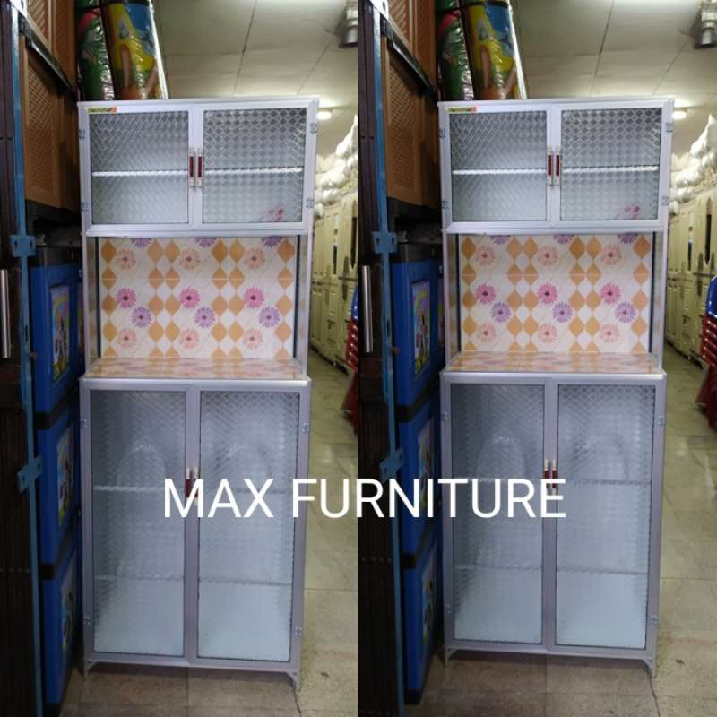 Promo Lemari / Rak Piring 2 Pintu Aluminium Bawah Keramik Diskon 23% Di ...