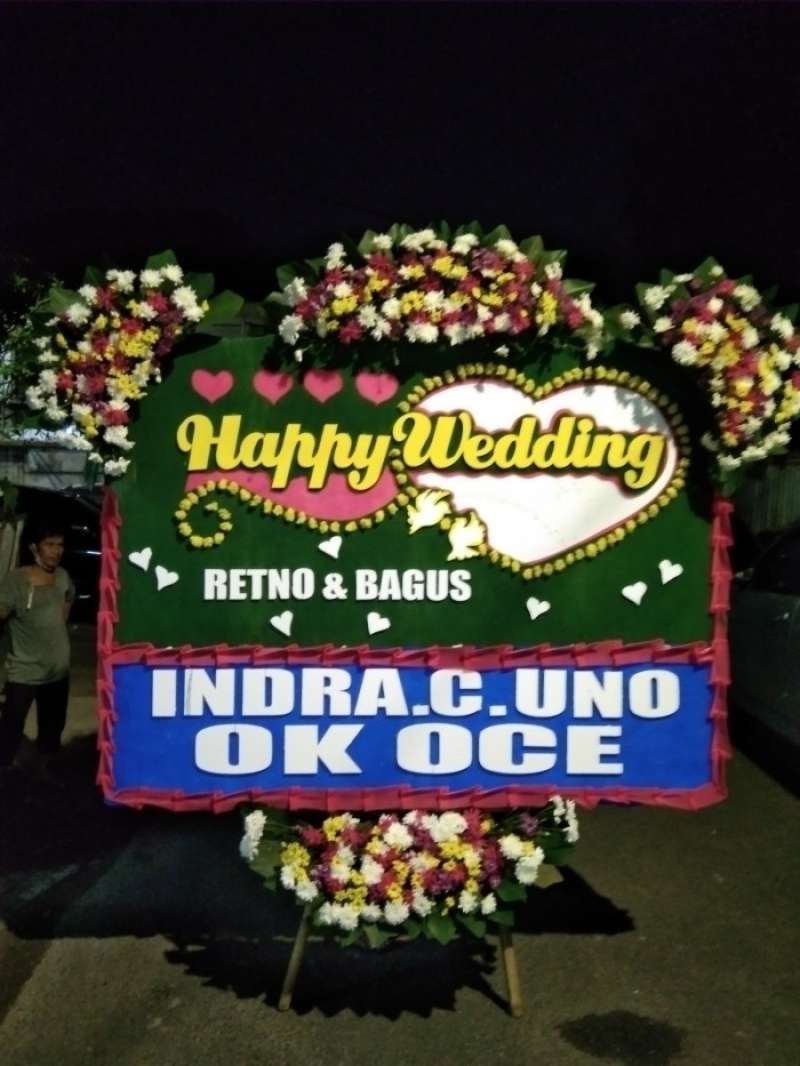 Promo Karangan Bunga Papan Pernikahan / Wedding Ukuran Besar Full Bunga ...