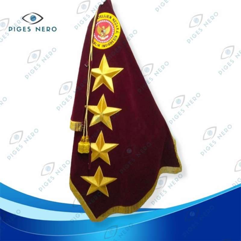 Promo Bendera Ruangan Pataka Bintang 4 Logo Bin Bordir - Marun Diskon ...