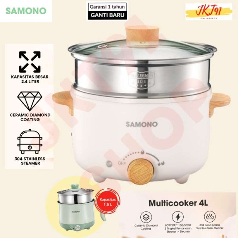 Promo Panci Listrik Samono Teflon Ceramic Kukusan Multi Fungsi Rice ...