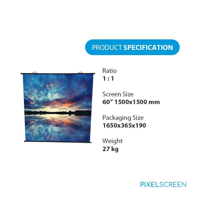 Jual Pixelscreen Xh60 Hanging Up Roll Screen Proyektor 60 Bandung Di ...