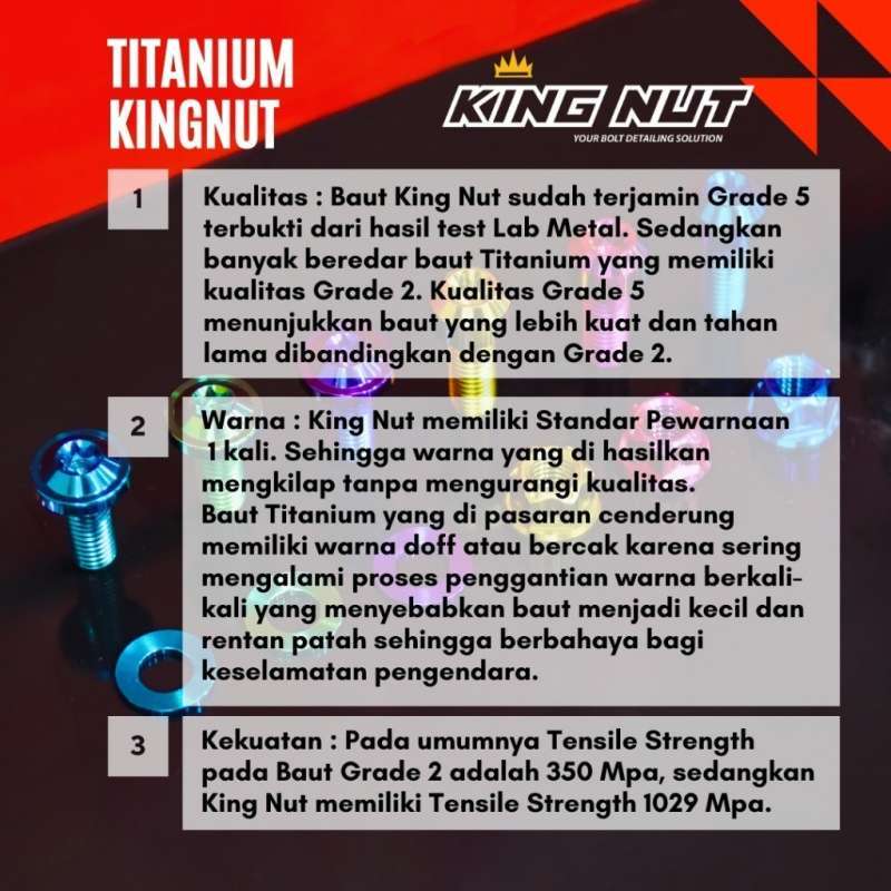 Jual Baut Arm Nmax Baut Titanium Grade 5 Probolt Thailand King Nut ...