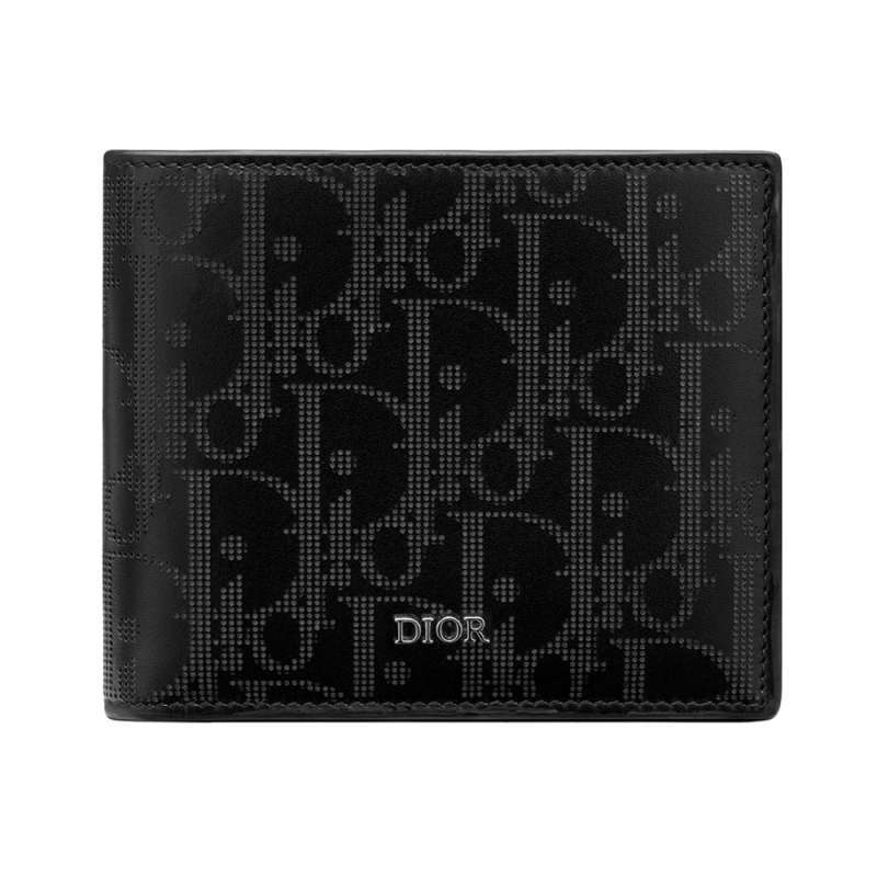 Promo Christian Dior Bifold Wallet Black D Oblique Galaxy Leather ...