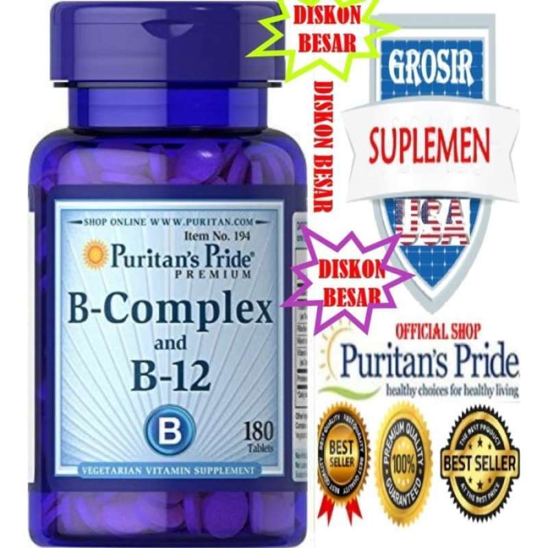 Promo Vitamin B-complex B12-180 Tablets Usa Jantung Saraf Sehat Diskon ...