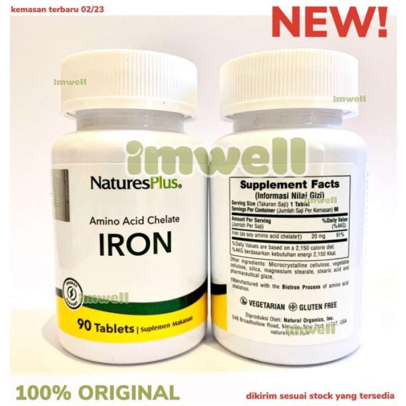 Promo Natures Plus Iron 90 Tablet Vitamin Zat Besi Anemia Kurang Darah ...