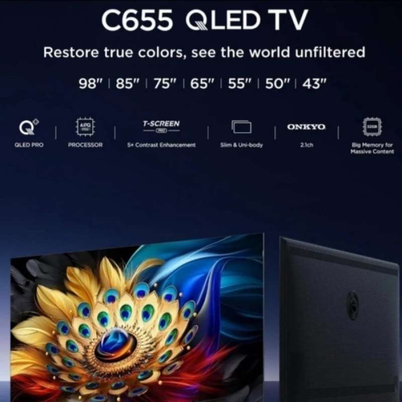 Jual Tv Tcl 85c655 Qled 85 Inch 4k Uhd Google Tv With Multiple Eye Care ...