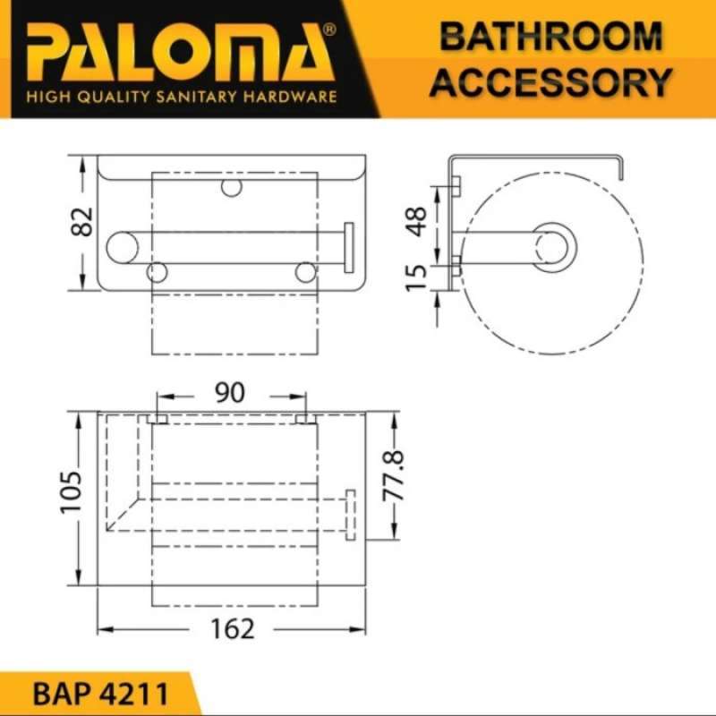 Promo Paloma Bap 4211 Tempat Tissue Toilet Roll Holder Tissue Gulung Wc ...