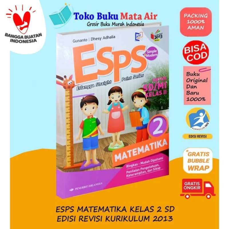 Promo Esps Matematika 2 Untuk Sd/mi Kelas Ii ( K13n ) Erlangga Diskon 23% Di Seller Malini Store ...