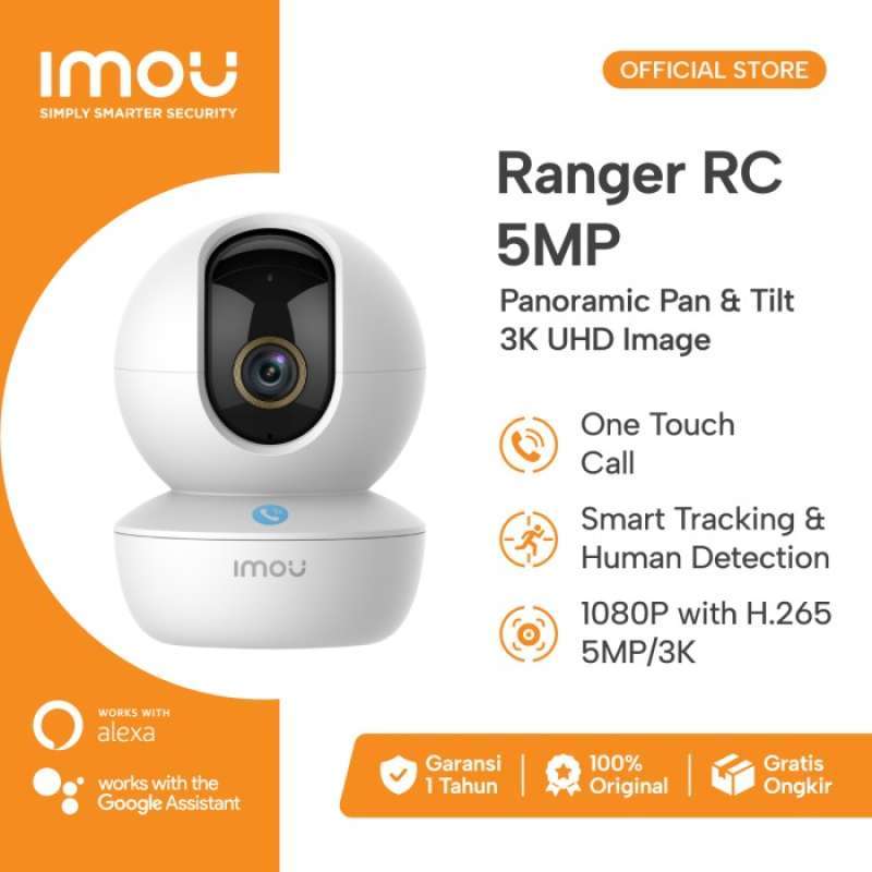 Promo Imou Ranger Rc 5mp One Touch Call Wi-fi Camera Indoor Smart ...