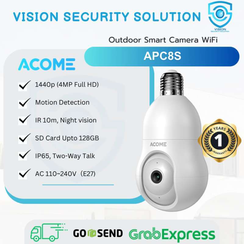 Promo Kamera Cctv Ip Wireless Acome Outdoor Apc8s 4mp Kamera Bohlam E27 ...