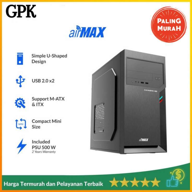 Promo Casing Game Air Cammero 300 Micro Atx With Psu 500w Diskon 23% Di ...