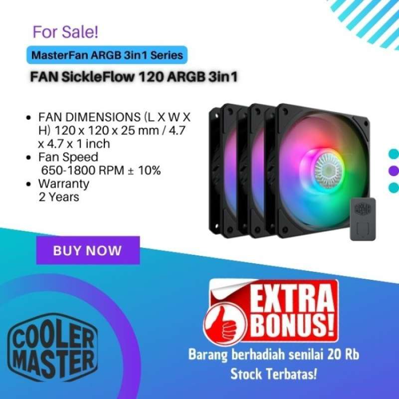 Promo Cooler Master Sickleflow 120 Argb 3 In 1 - Fan Case Diskon 23% Di Seller Scrollbox Store ...