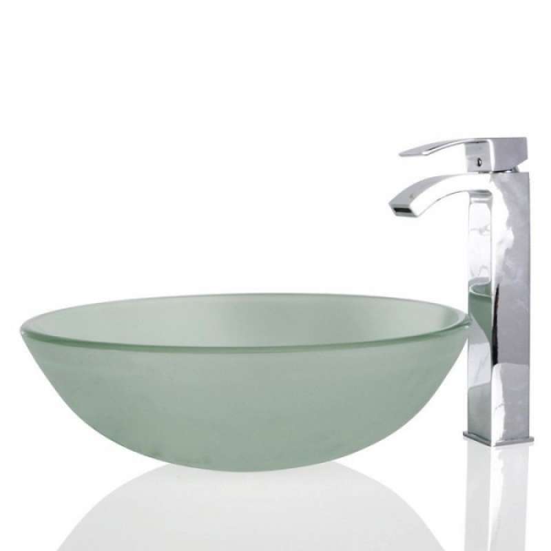 Jual Classica Italiano Paket Wastafel Kaca Bulat + Kran Silver + Afur ...