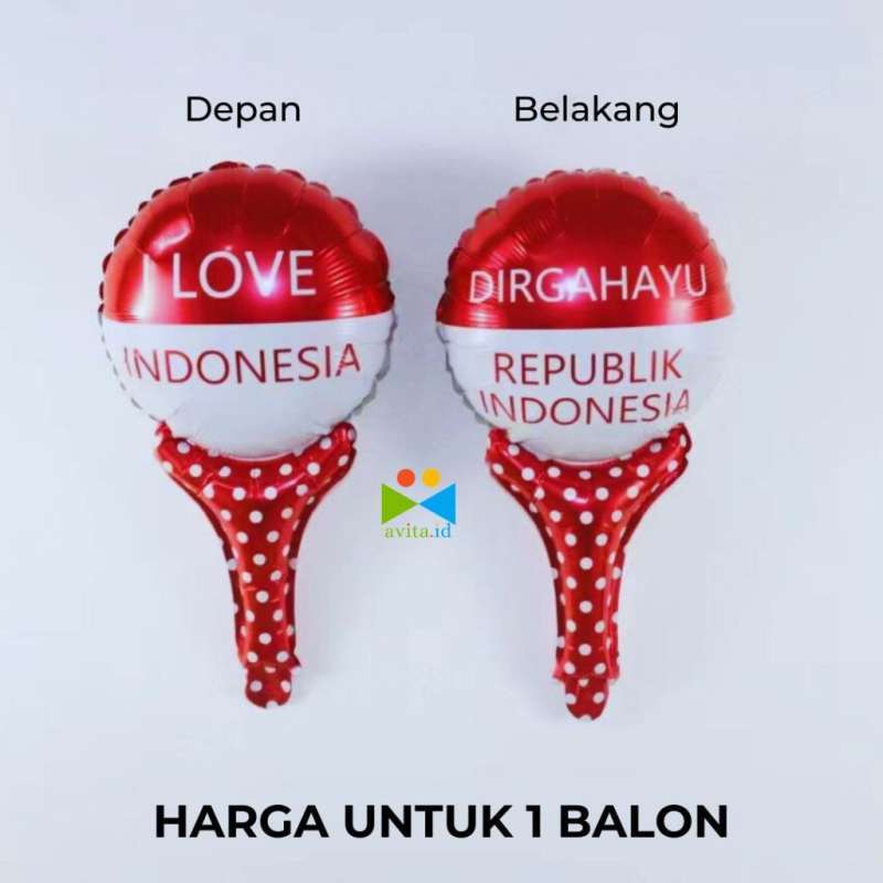 Jual [1 Biji] Balon Foil Pentungan Merah Putih Balon Foil Dirgahayu Ri ...