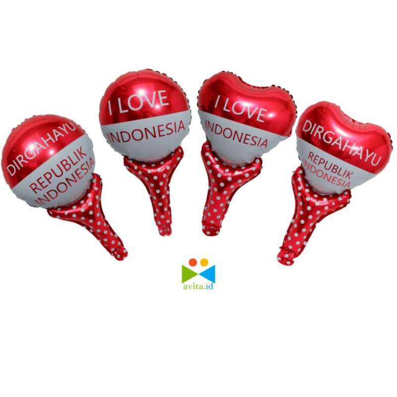 Jual [1 Biji] Balon Foil Pentungan Merah Putih Balon Foil Dirgahayu Ri ...