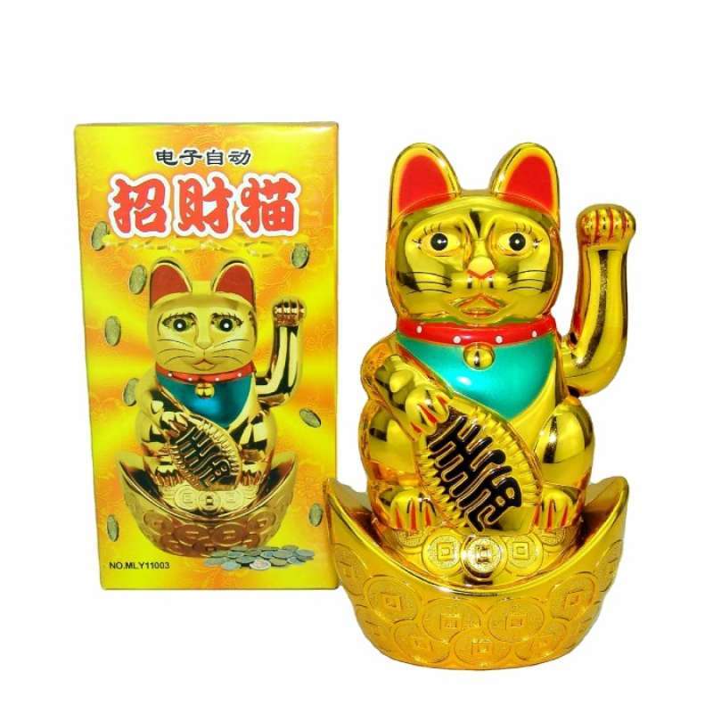 Jual Kucing Maneki Emas Duid Emas Kucing Yenpau Hoki Tangan Goyang ...
