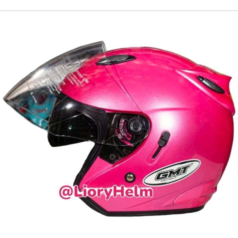 Promo Helm Half Face Gmthelm Double Visorhelm Motor Snihelm Murahhelem Pink M Diskon 23
