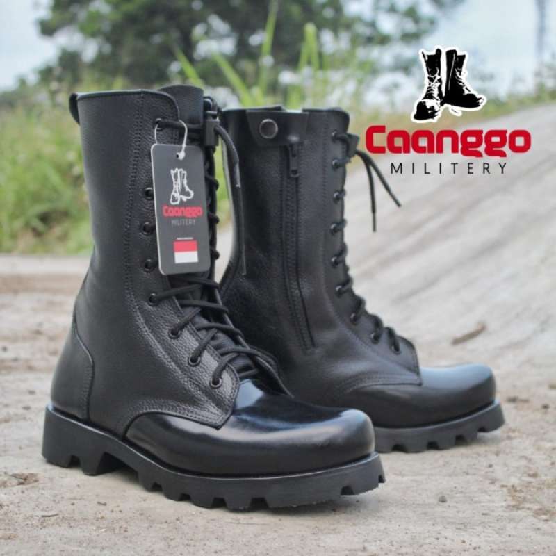Promo Sepatu Pdl Kulit Jeruk Tni Polri O.r.ig.in.al Caanggo - Hitam, 42 ...