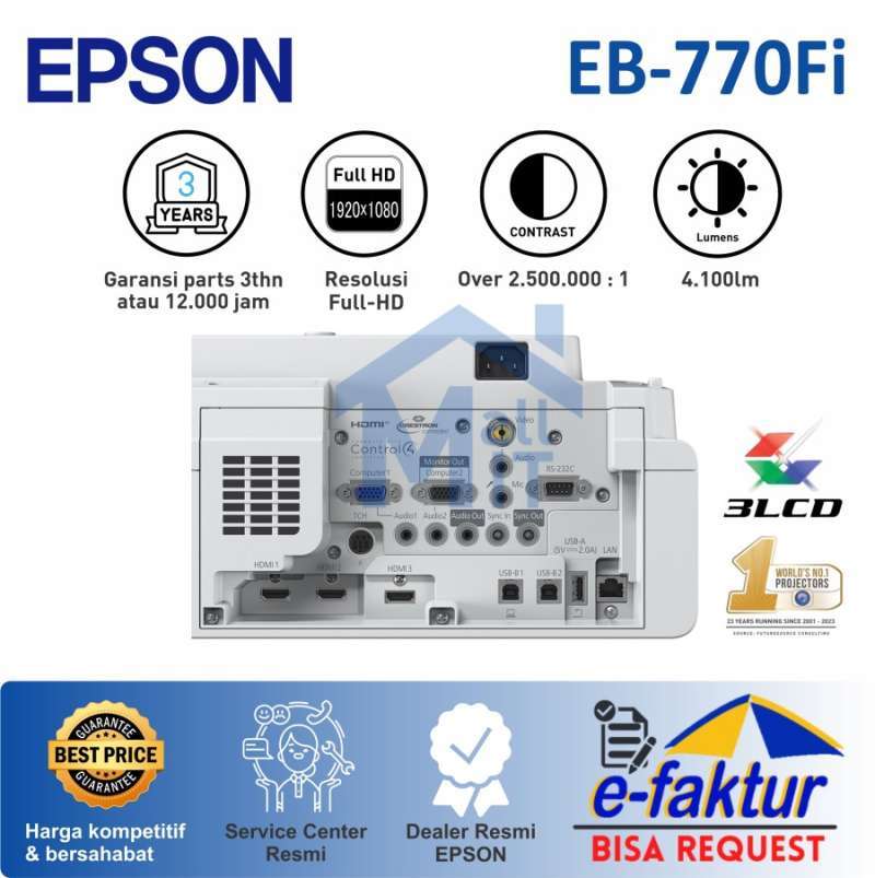Jual Proyektor Laser Epson Eb-770fi Eb770fi 770fi Full Hd 4100 Lumens ...