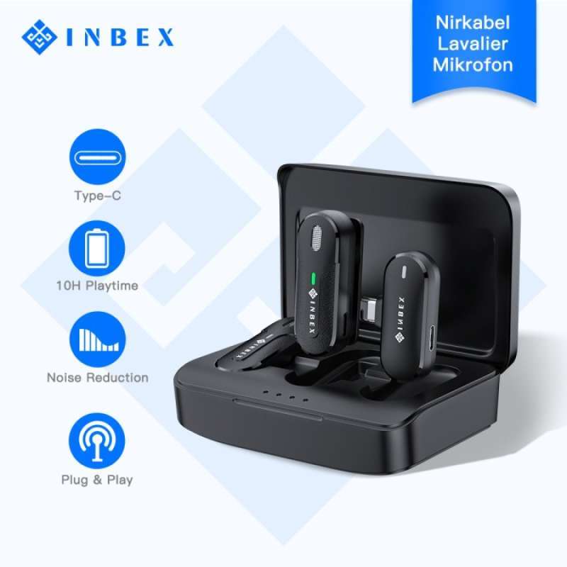 Jual Inbex 2in1 Nirkabel Microphone Wireless Mic Tipe-c With Charging ...