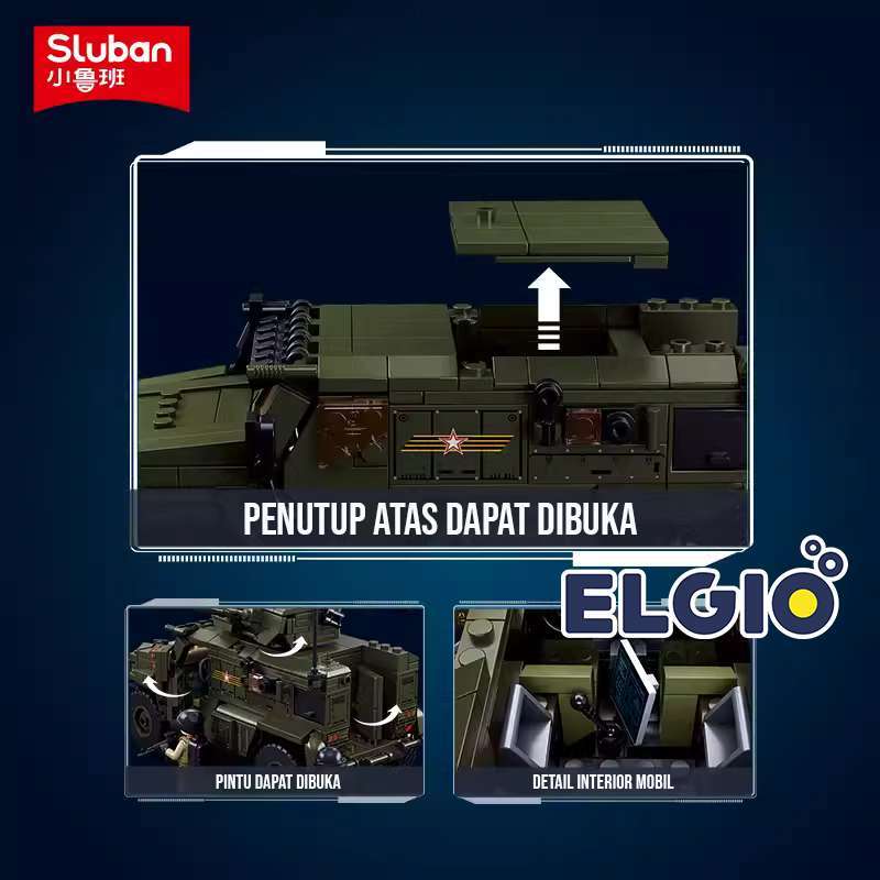 Promo Sluban Bricks Mobil Jeep Tentara Army Vdvs Armored Vehicle B1179 Diskon 10% Di Seller ...