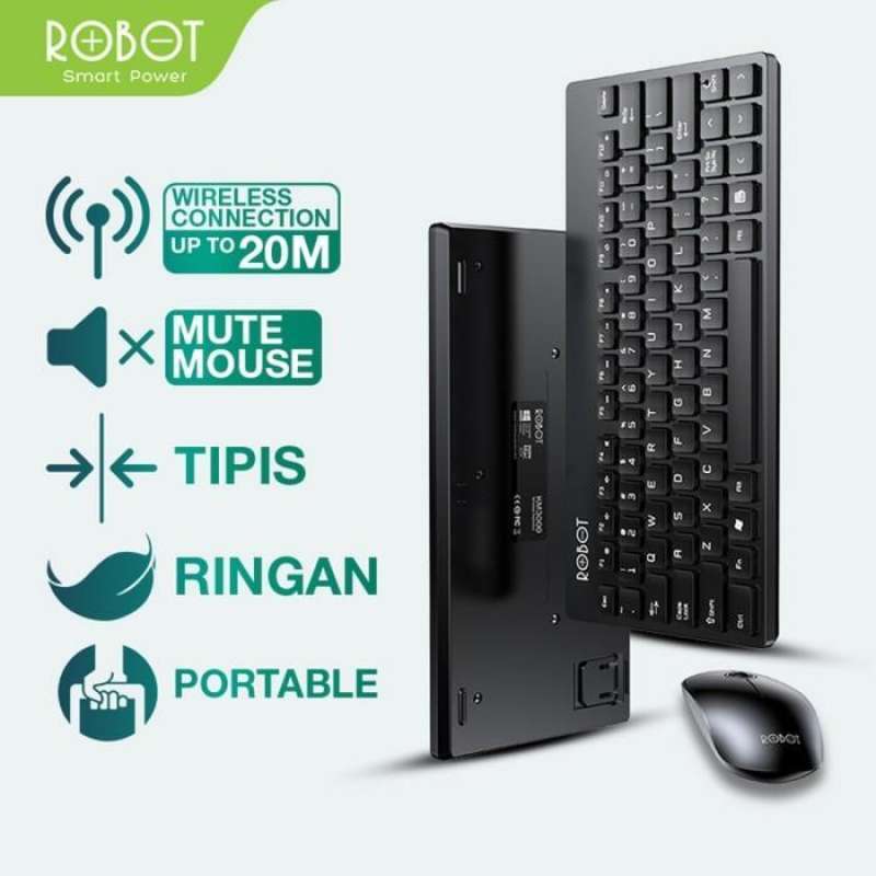 Jual Robot Km3000 Portable Mini Wireless Keyboard And Mouse Combo ...