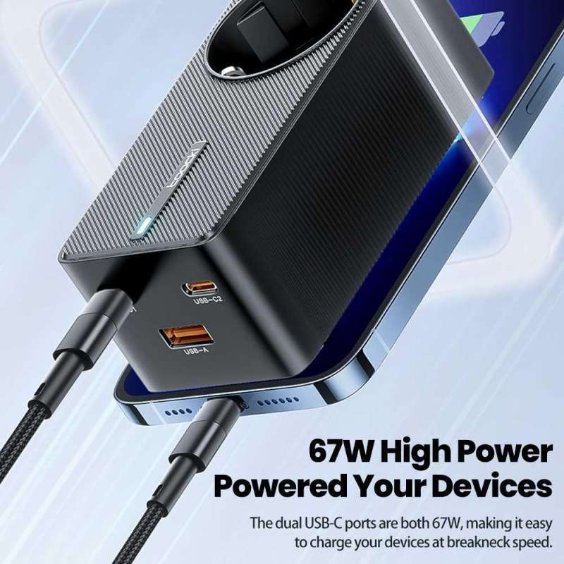 Jual Power Strip Charger Station Multi Port Ac Usb Type C Gan 67w ...