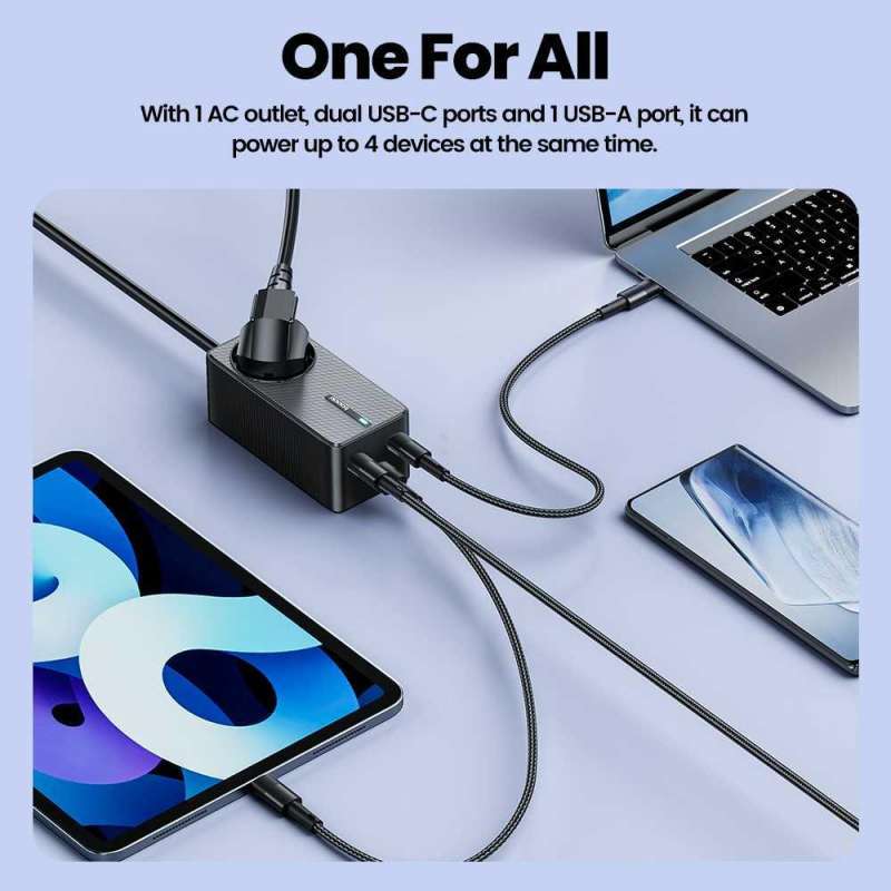 Jual Power Strip Charger Station Multi Port Ac Usb Type C Gan 67w Tct2c67-jrb01 Type Port Carger ...