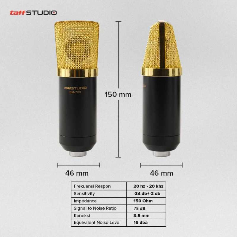 Jual Mikrofon Kondenser Studio Mic Xlr With Shock Proof Mount Bm-700 ...