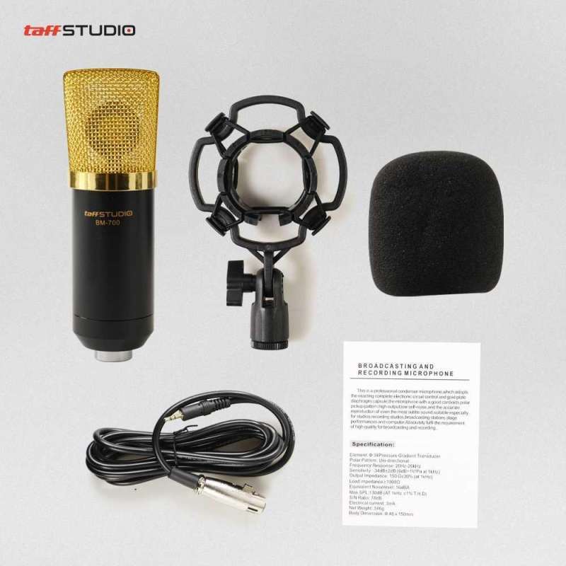 Jual Mikrofon Kondenser Studio Mic Xlr With Shock Proof Mount Bm-700 ...